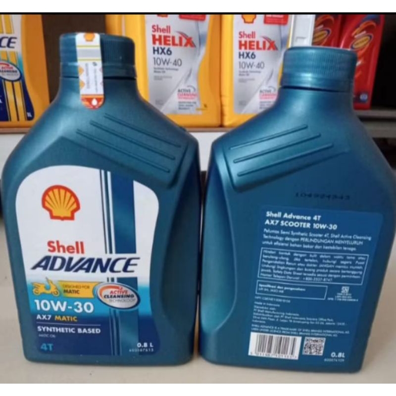 Jual oli mesin shell AX7 advance matic 10w-30 800ml | Shopee Indonesia