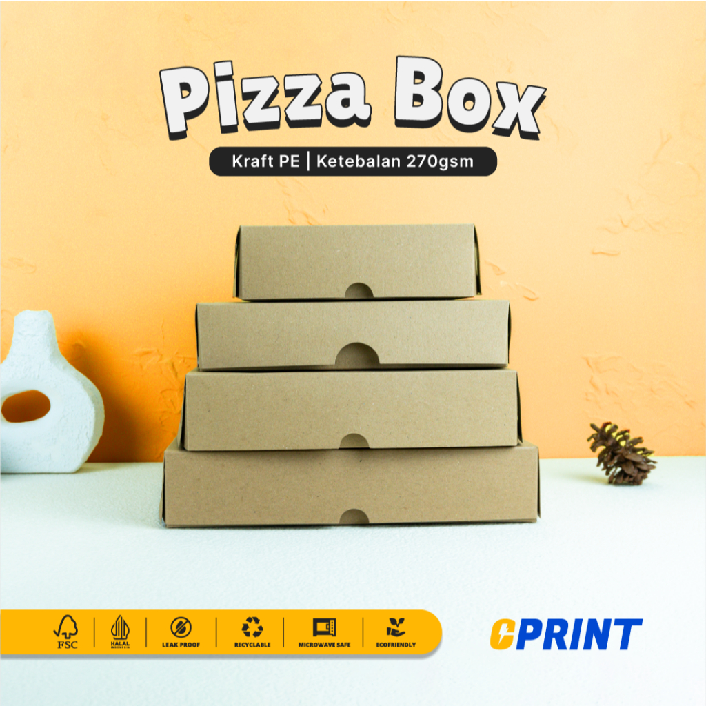 Jual Pizza Box Kraft PE – Dus Pizza Food Grade, Tahan Minyak & Kokoh ...