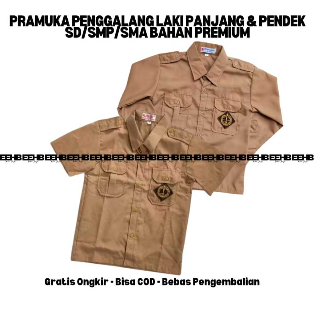 Jual Seragam Sekolah Baju Pramuka SD SMP SMA Laki Baju Pramuka Penggalang Lengan Panjang Lengan ...