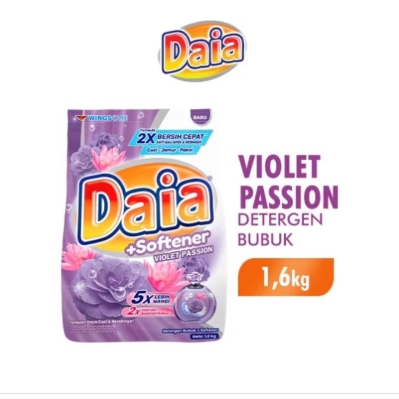 Jual Daia Detergen Bubuk Plus Softener 1,6 kg dan 800 g | Shopee Indonesia