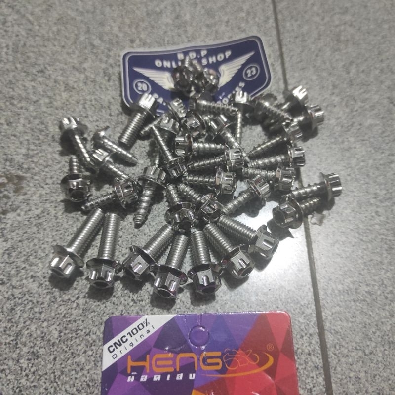 Jual paket baut body yamaha mio sporty smile original probolt stainless HENG thaialnd model GS-1 ...