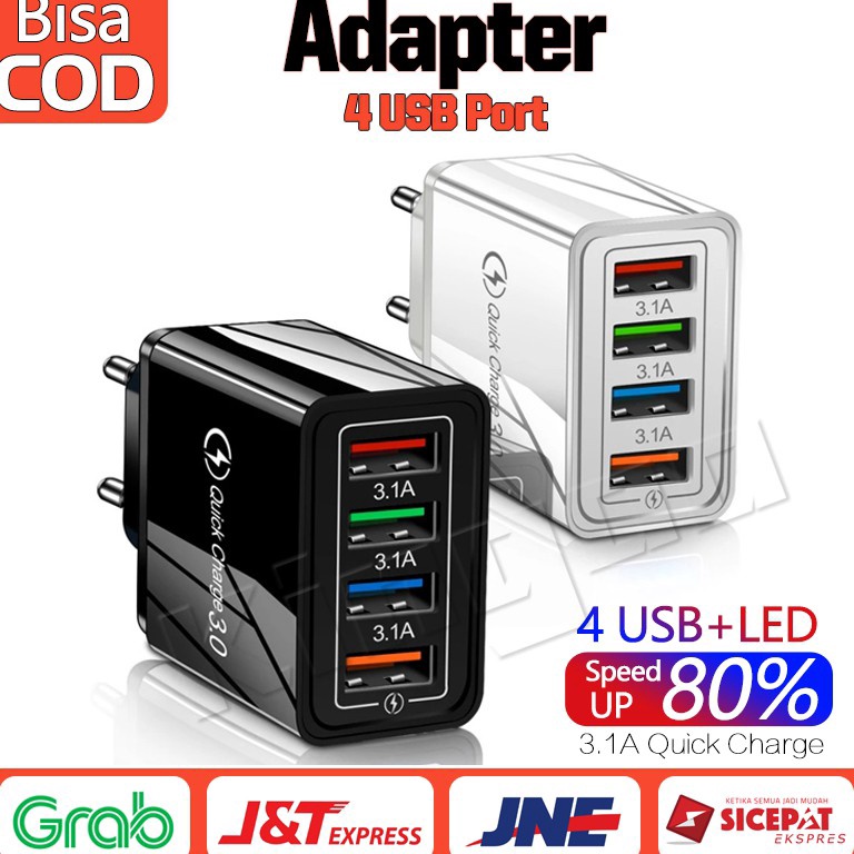 Jual Super Viral Adapter Charger 5V 31A 4 Port USB Quick Charging Fast ...
