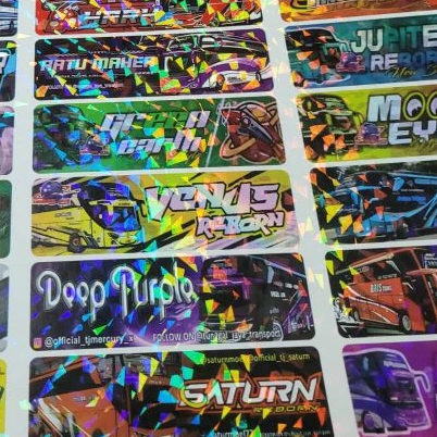 Jual Stiker Bus Viral Telolet Basuri hologram panjang Isi 45 Bahan ...