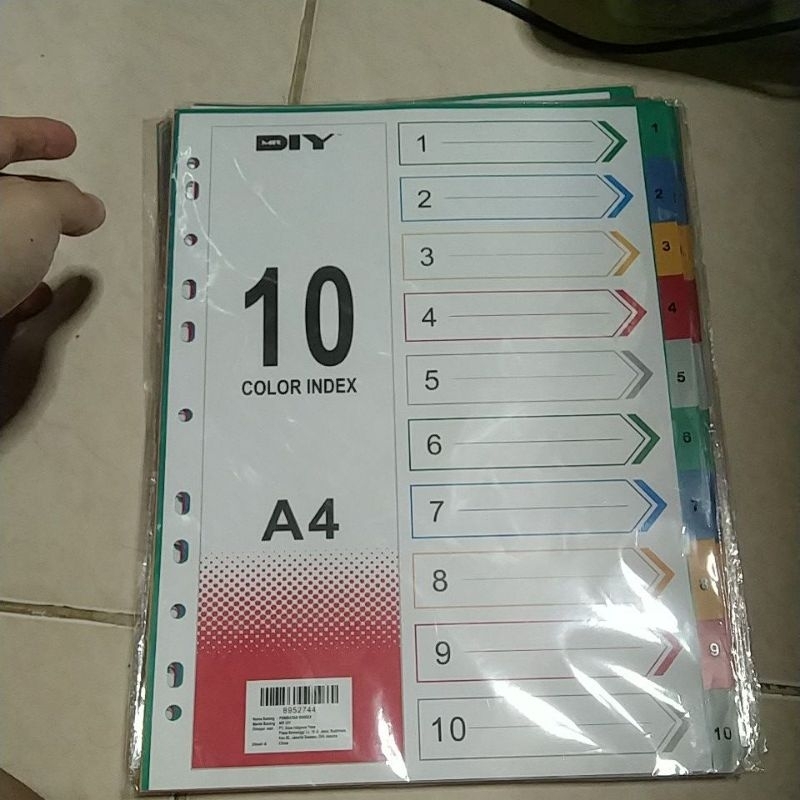 Jual Pembatas Bindex Binder Divider Loose Leaf A4 10Pc | Shopee Indonesia