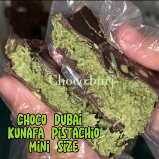 Jual coklat dubai kunafa pistachio 60gr super lumer, kunafa impor dari jeddah | Shopee Indonesia
