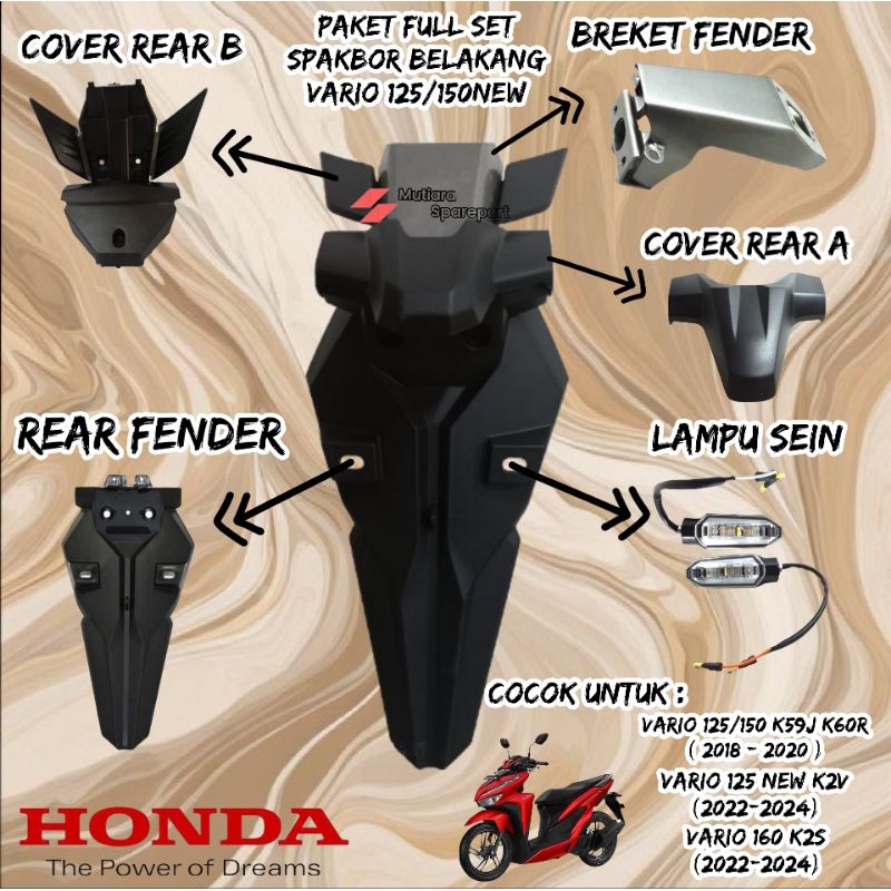 Jual Spakbor belakang vario 125 150 led esp new k59j k60r original 2018 2019 2020 2021 -VARIO ...