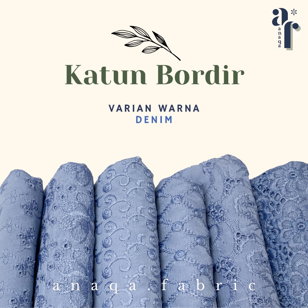 Jual 1/2 meter Kain Katun Bordir Motif Bahan Dress, Mukena, Outer, Blus ...