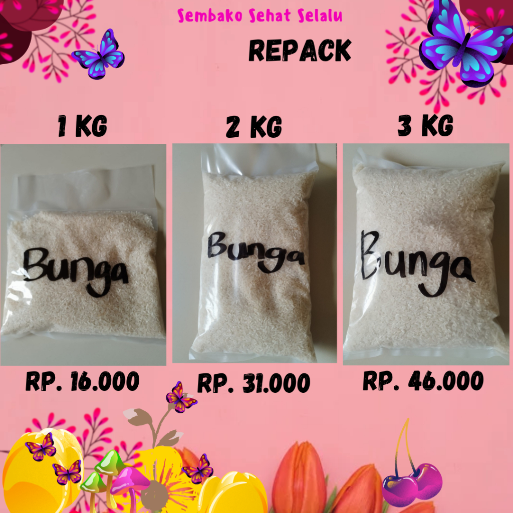 Jual Beras Cap Bunga ramos setra (REPACK) | Shopee Indonesia