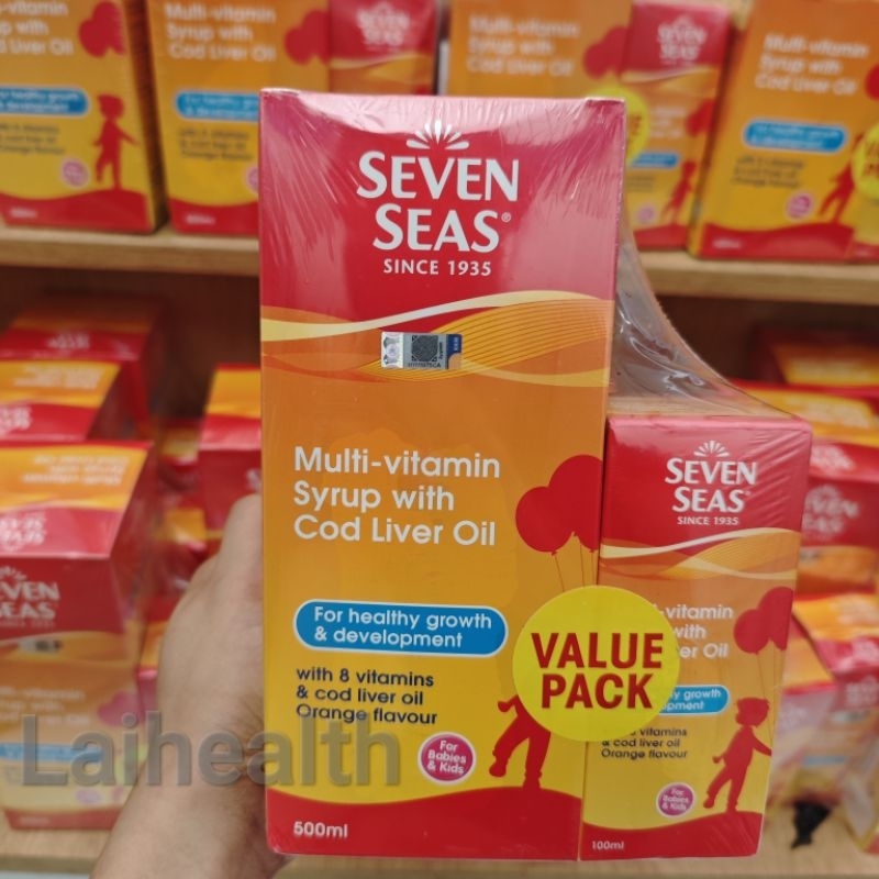 Jual Sevenseas Multivitamin Syrup with cod liver oil minyak ikan anak ...