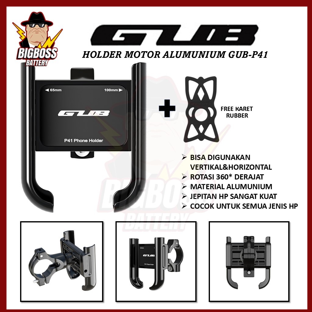 Jual Holder Motor GUB P41 Dudukan Hp Sepeda Motor Full Besi Stand Phone Holder Stang Universal ...