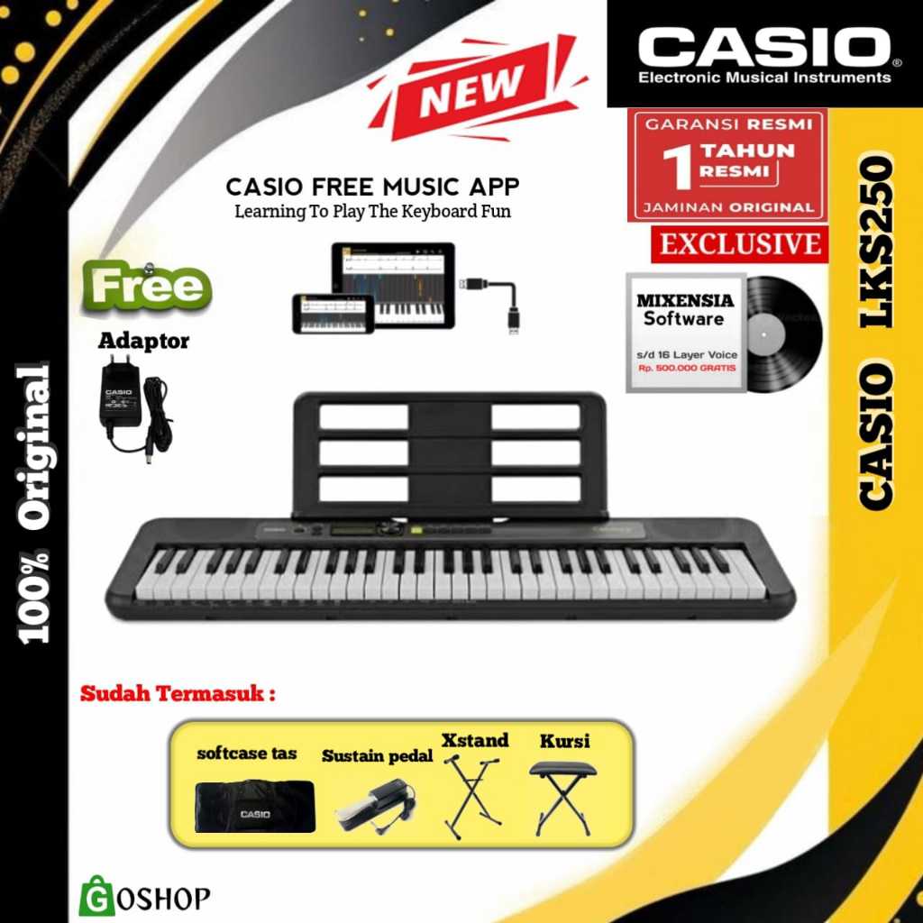 Jual Keyboard Casio LKS250 Keyboard LKS 250 / LKS-250 / LK-S250 Slim Original | Shopee Indonesia