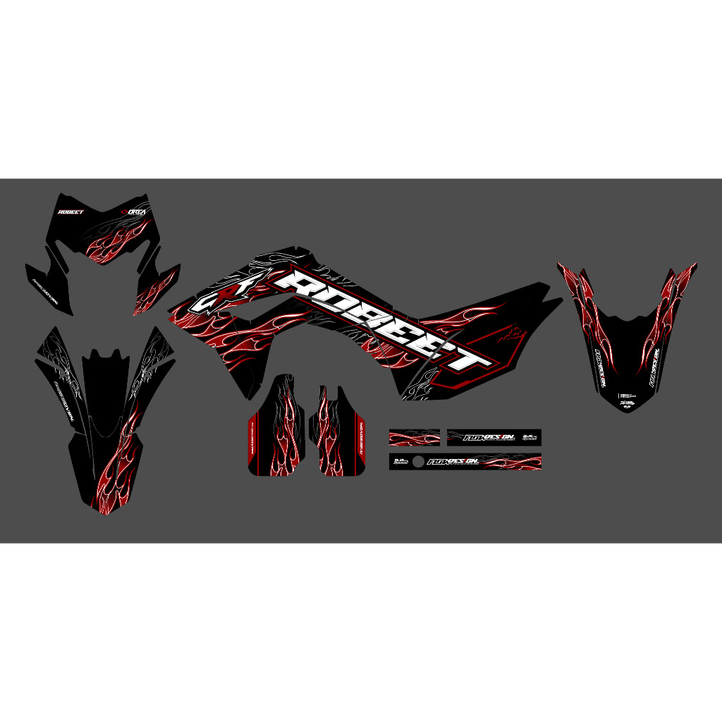 Jual DECAL STICKER CRF 150L API BAHAN FULL CHROME (CUSTOM DESAIN API ...