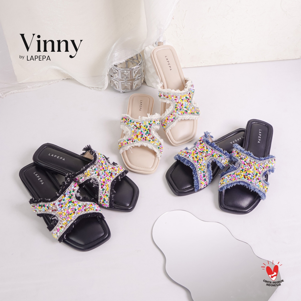 Jual LAPEPA SHOP - VINNY Sandal Flat Slop Wanita | Shopee Indonesia