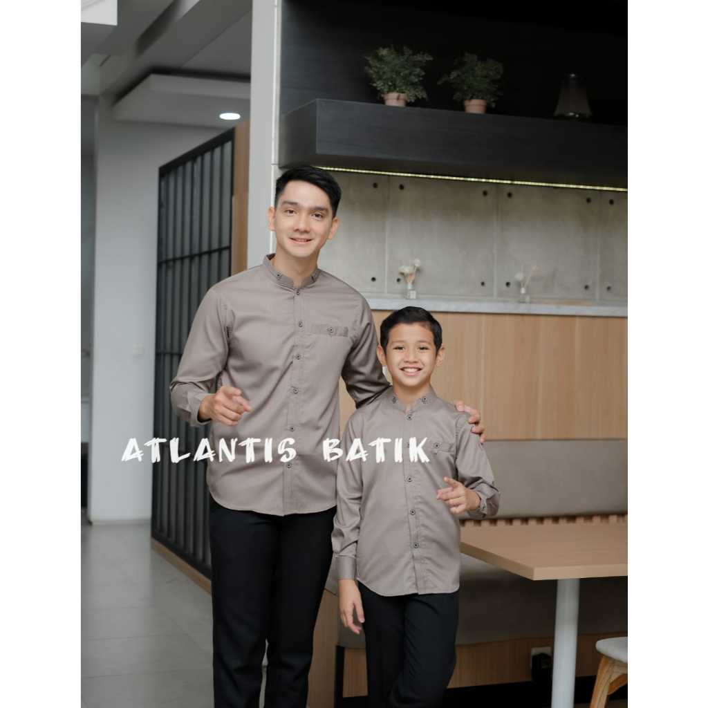 Jual Baju Koko Couple Ayah Dan Anak Lengan Panjang Kain Toyobo Fodu | Shopee Indonesia