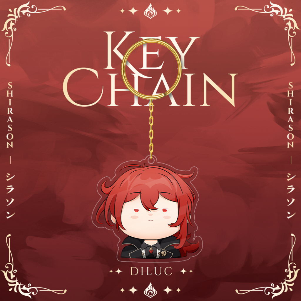 Jual Genshin Impact - Diluc Key Chain | Gantungan Kunci (art by ...