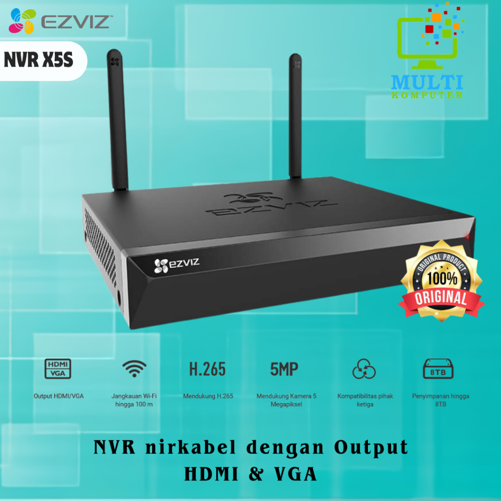 Jual NVR Ezviz Wireless NVR X5S Smart WiFi IP Camera CCTV Up to 5MP X5 S - 4 Channel | Shopee ...