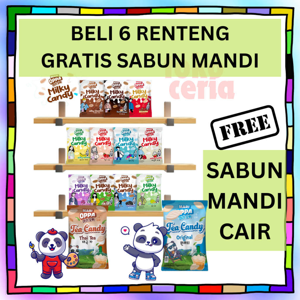 Jual [BUY 6,GET FREE GIFT] MariOppa Milky Candy - Permen Rasa Susu Buah ...