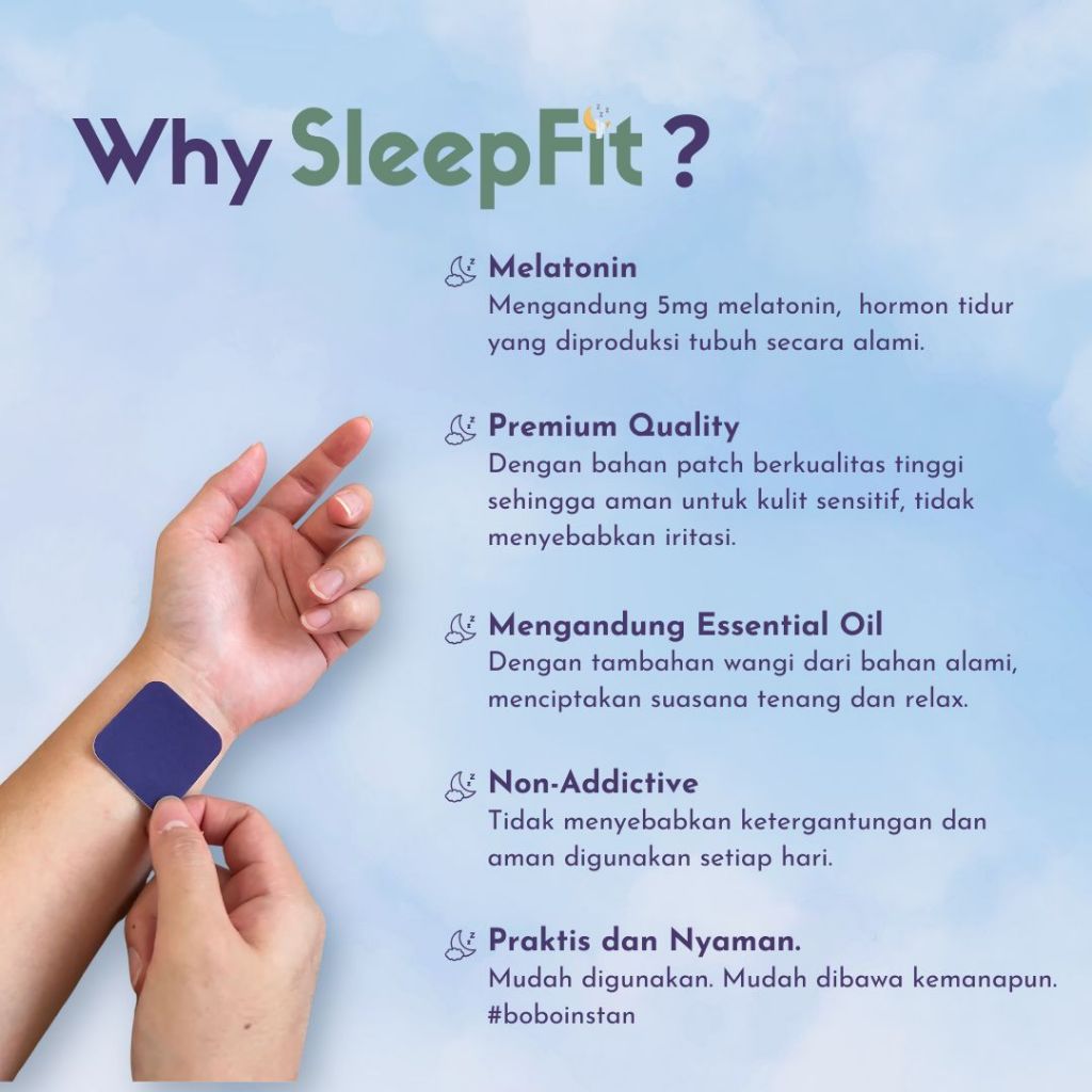 Jual SleepFit - Herbal Sleep Patch - Melatonin - 12 Patch / Sachet ...