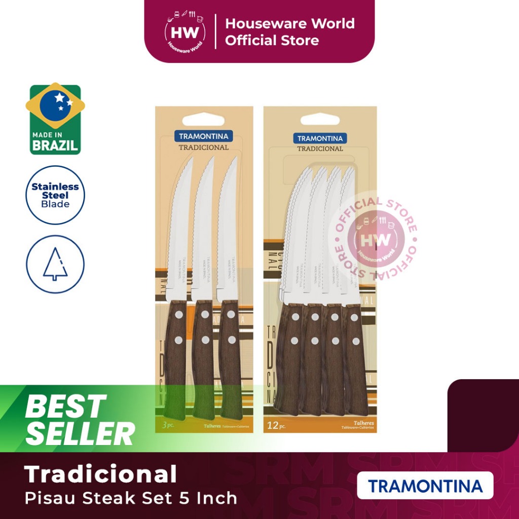 Jual TRAMONTINA Pisau Steak/Steak Knives Set Tradicional 5 Inch - 1 Set ...