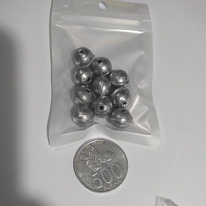 Jual timah pancing bulat isi 10 ukuran +7gram | Shopee Indonesia