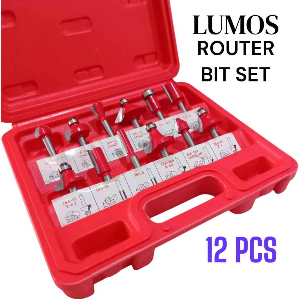 Jual LUMOS MATA ROUTER SET 1/4 12 PCS MATA PROFIL MATA BOR TRIMMER SET ...