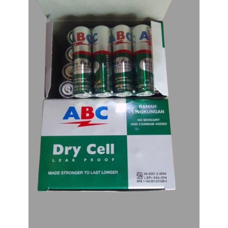Jual batu baterai ABC hijau/AA size 1.5V isi 24 pcs | Shopee Indonesia