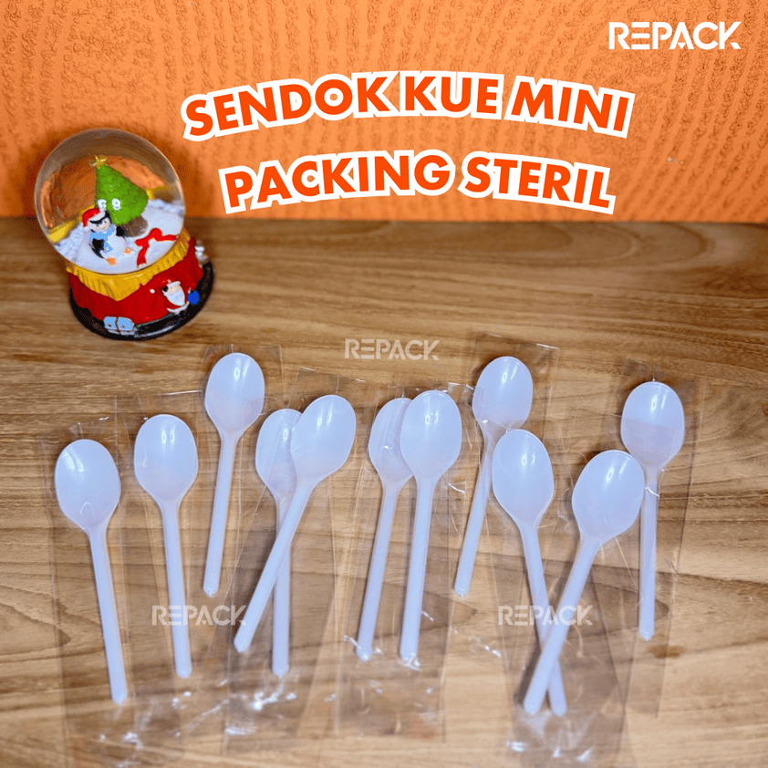 Jual SENDOK MINI PLASTIK STERIL / SENDOK KUE / SENDOK DESSERT ISI 50 ...