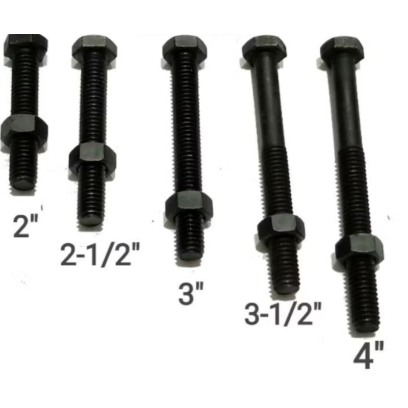 Jual Baut Mur hitam 3/8" ( kepala kunci 14mm ) Drat kasar | Shopee Indonesia