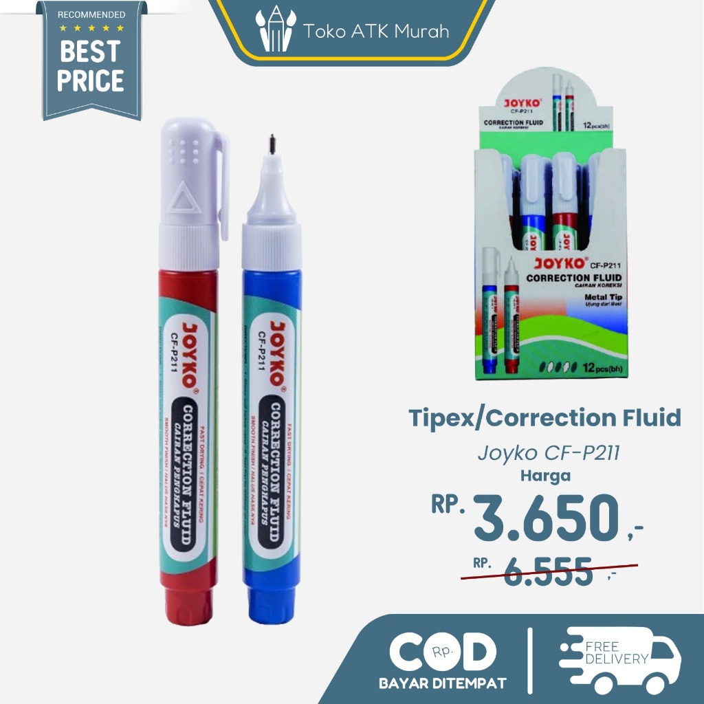 Jual Tipex Joyko / Tipex Cair / Correction Fluid CF-P211 (Metal Tip ...
