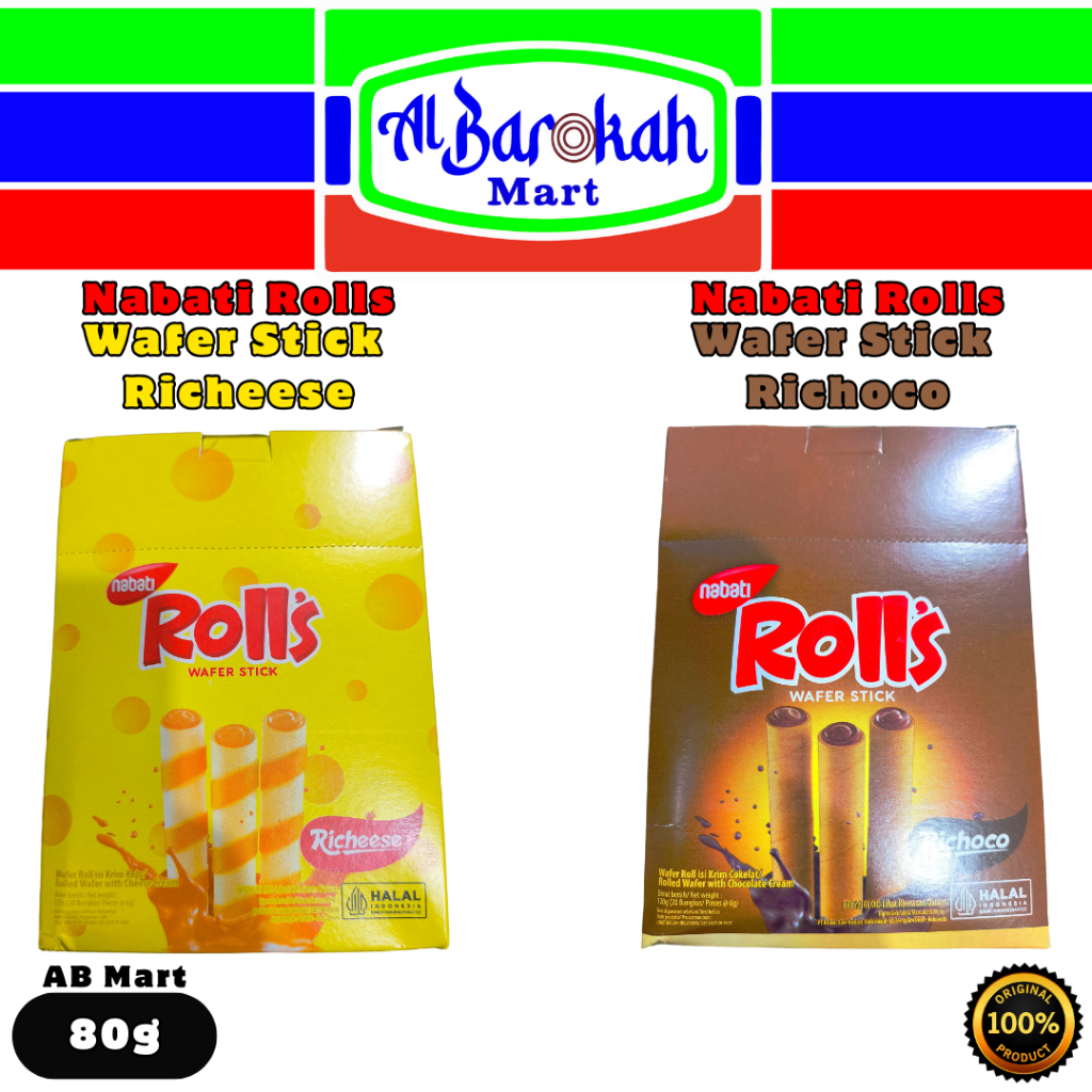 Jual Nabati Rolls Wafer Stick Richoco 120g | Nabati Rolls Wafer Stick ...
