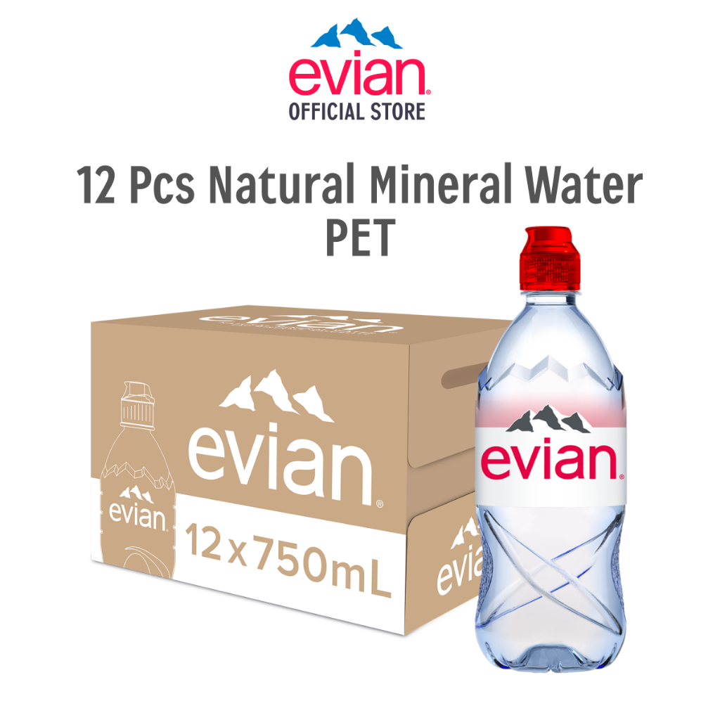 Jual Evian Natural Mineral Water PET 750ml - Isi 12 Pcs | Shopee Indonesia