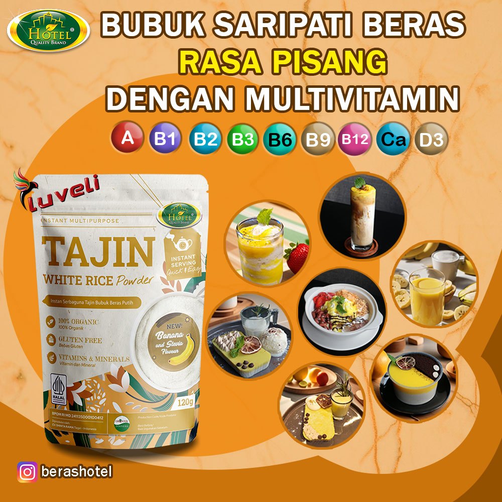 Jual HOTEL Tajin White Rice Powder Banana Flavour - Susu Bubuk Saripati ...