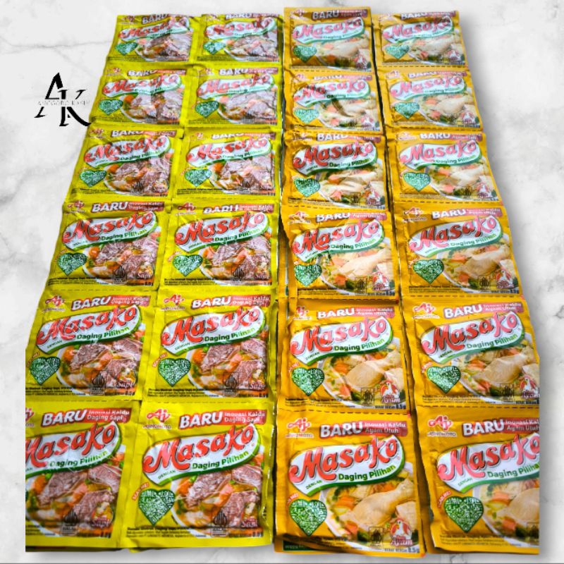 Jual Masako Penyedap Rasa Kaldu Ayam dan Sapi Pilihan (12pcs/Renceng ...