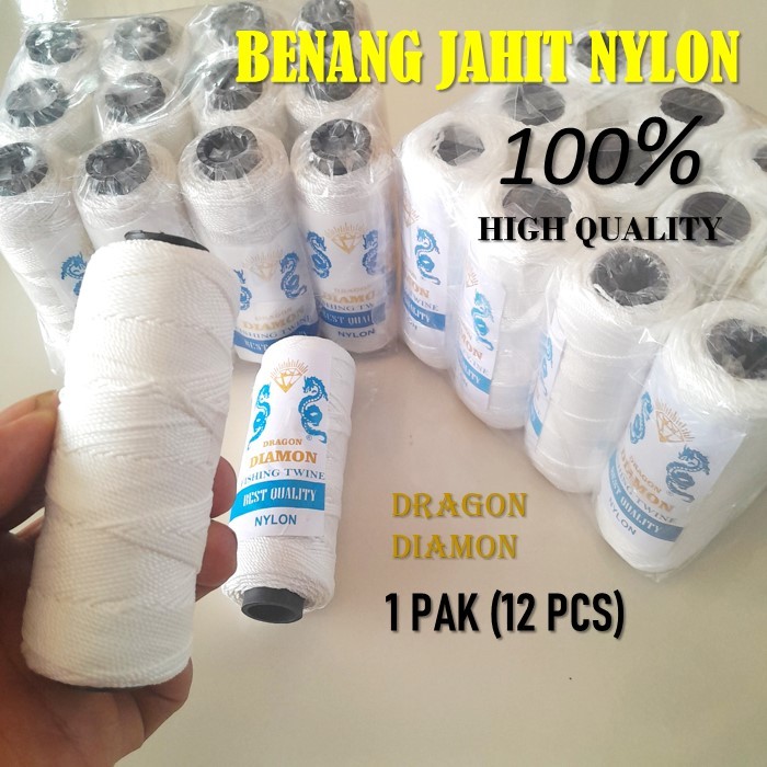 Jual Benang nilon putih brait lusinan isi 12 roll Super kuat serbaguna ...