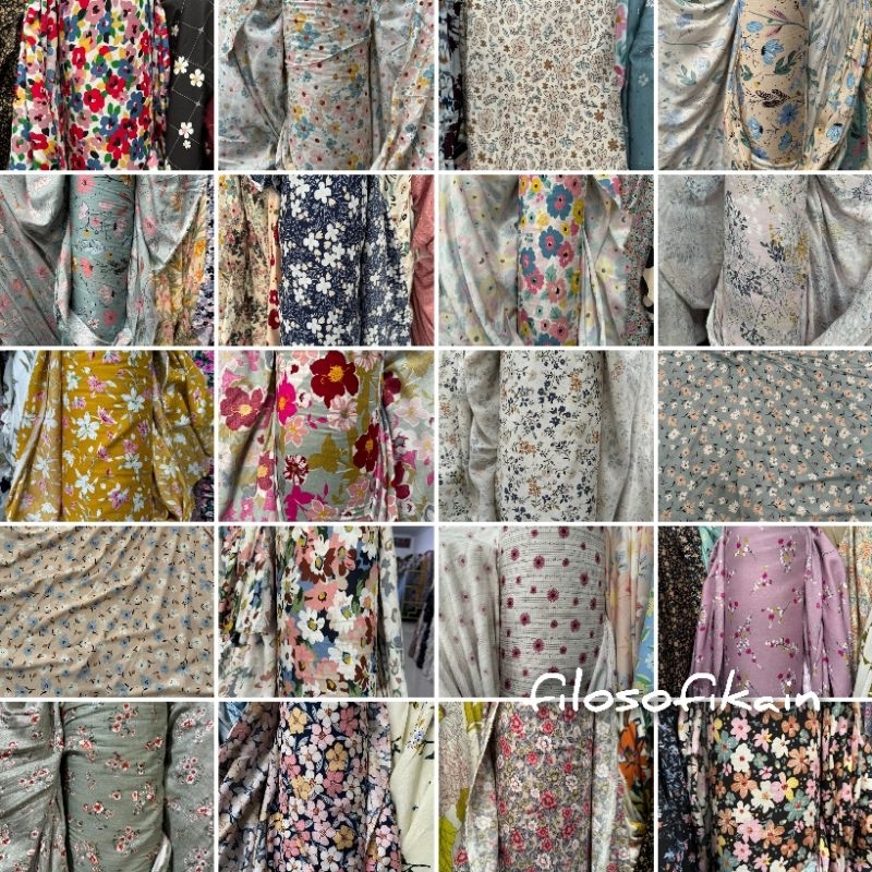 Jual HARGA TERMURAH!! Kain katun rayon viscose premium motif terlengkap ...