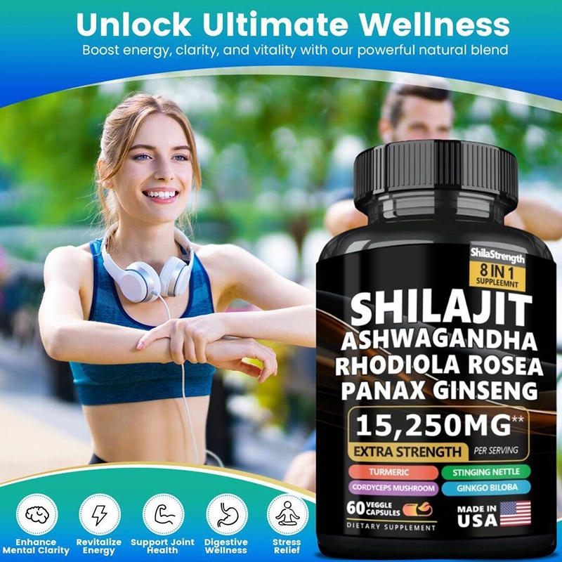 Jual Shilajit Shila strength 8-in-1 60Capsules 15250MG USA Made ...
