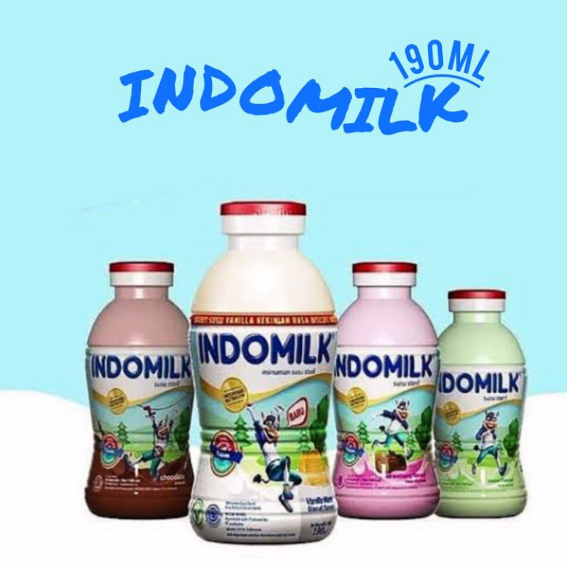 Jual Susu Cair Indomilk Varian Coklat/Strawbery/Vanilla/Melon 190ml | Shopee Indonesia