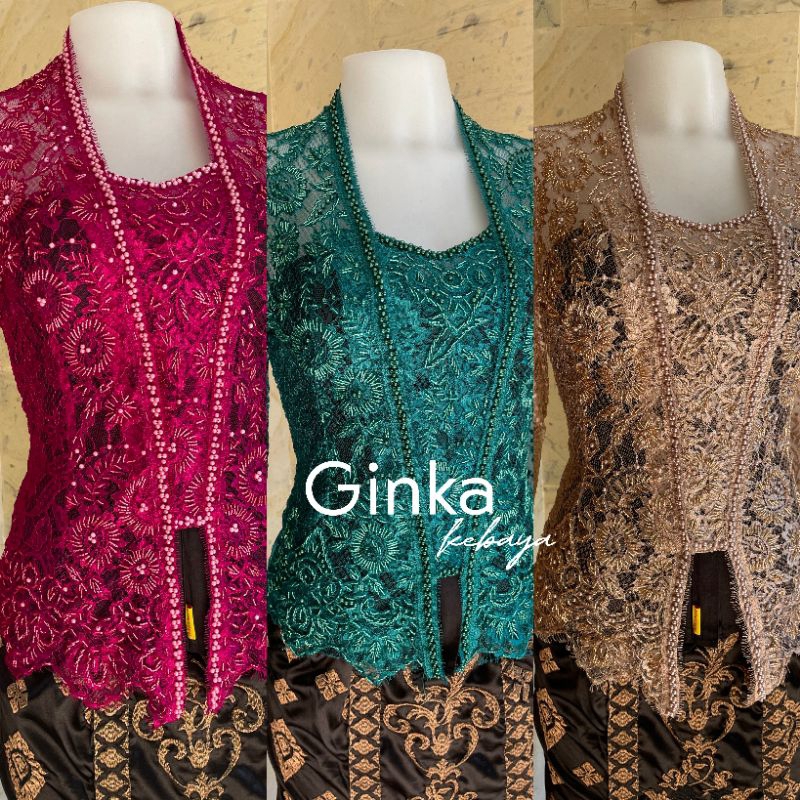Jual Kebaya metalik motif bunga mix payet mutiara Raisa | Shopee Indonesia