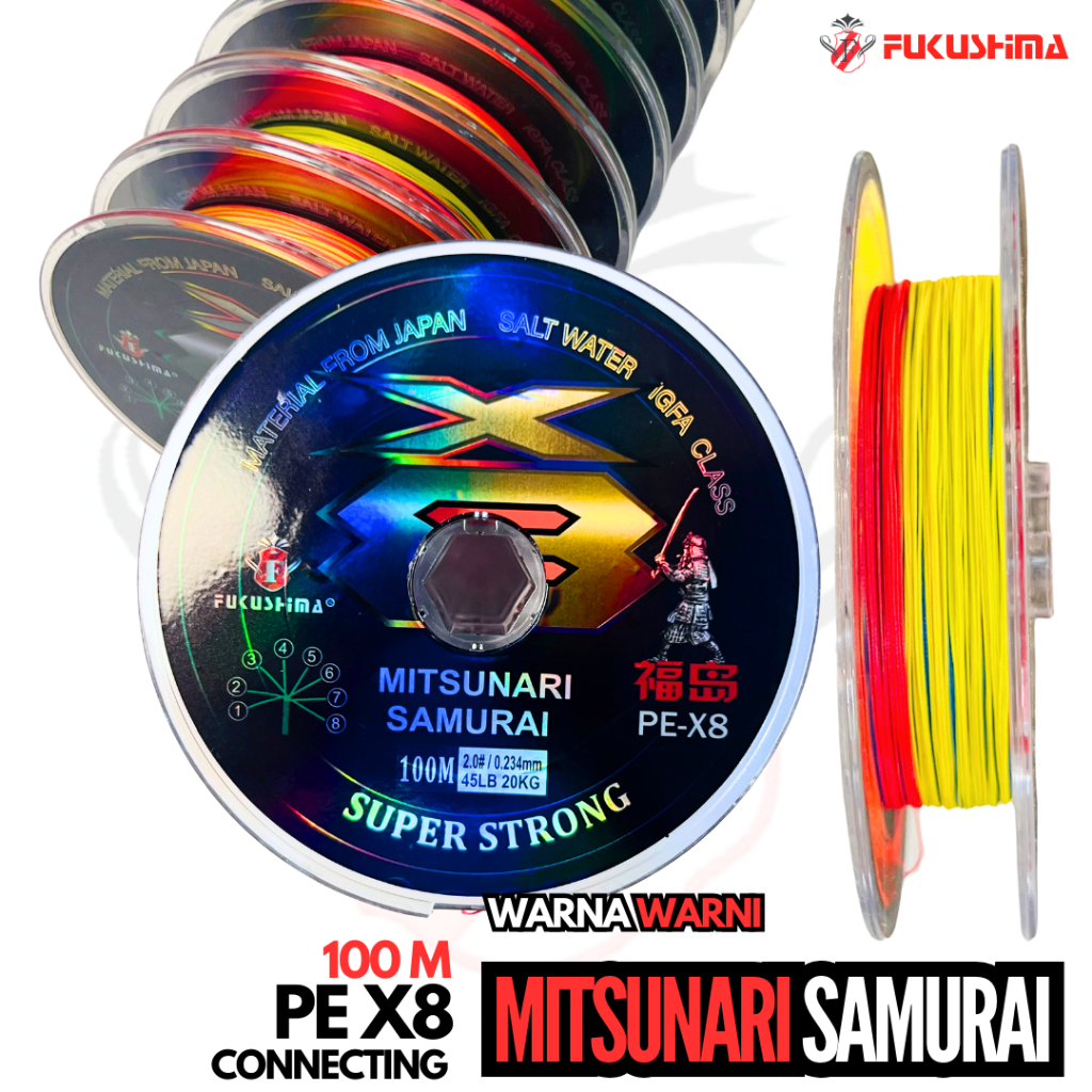 Jual Senar Benang Pancing PE X8 100 Meter Warna Warni Fukushima ...