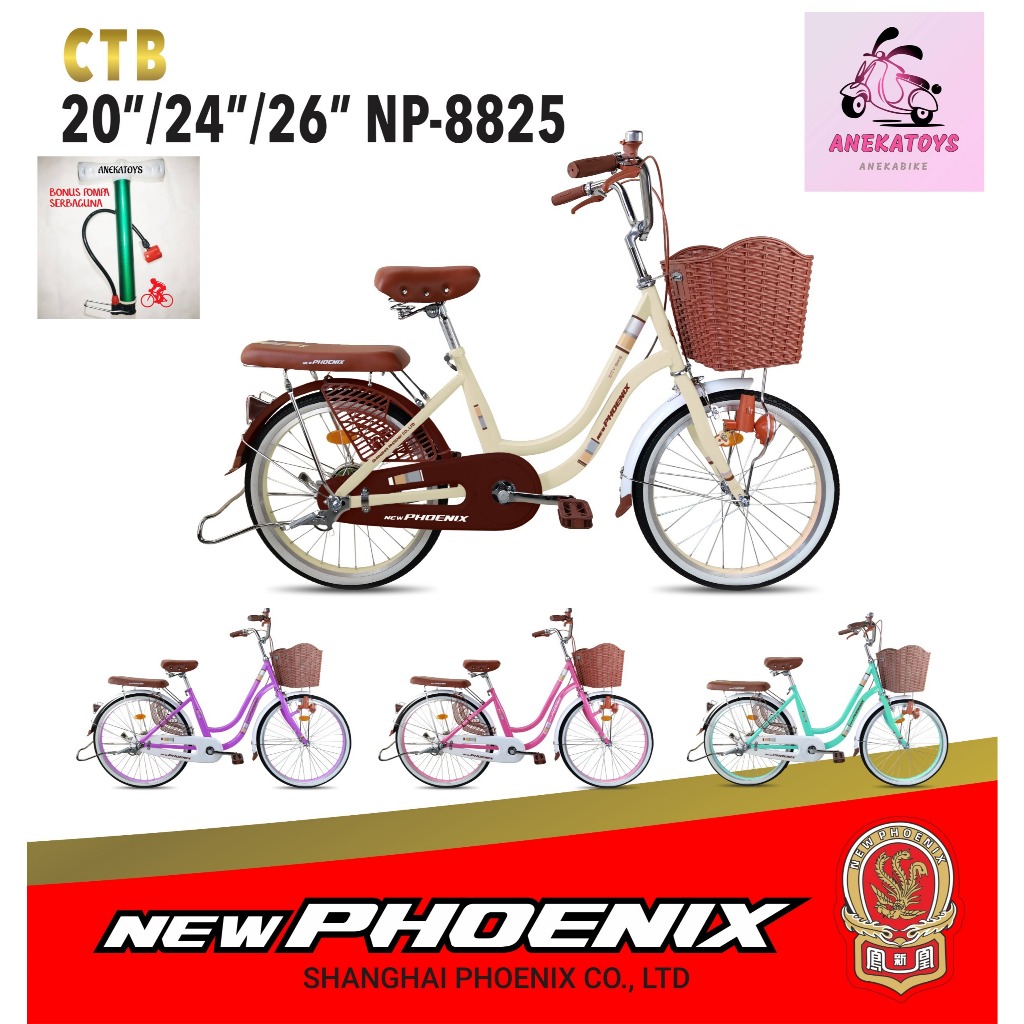 Jual Sepeda Mini Perempuan Phoenix NP8825 Ban Pompa 20/26x1.75 Inch CTB ...