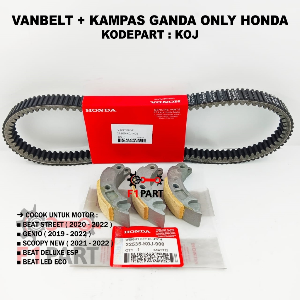 Jual Vanbelt + Kampas Ganda Only Honda Genio Beat Deluxe Beat Led Eco Scoopy New 2021-2022 ...
