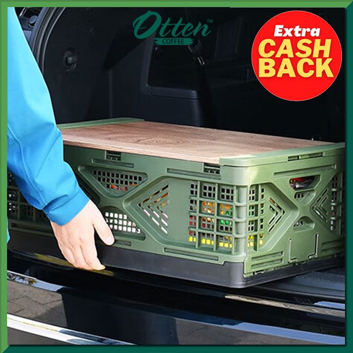 Jual Kontainer Keranjang Lipat Penutup Motif Kayu - Folding Container ...