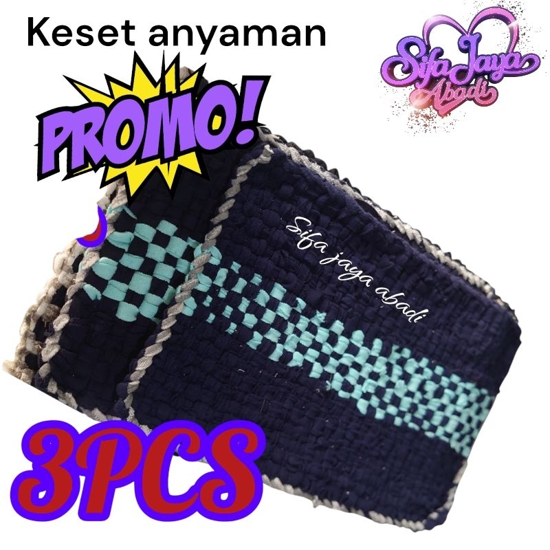 Jual KESET KAKI KESET ANYAMAN 3pcs/keset murah/keset kaki serbaguna ...