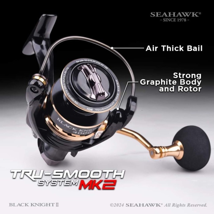 Jual Reel Seahawk Black Knight II 1000/2000/3000/4000/5000 Power Handle ...
