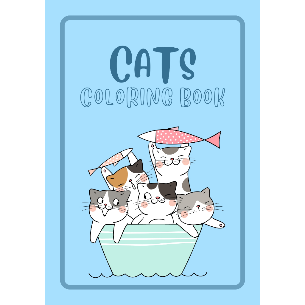 Jual Soft File PDF Coloring Book Cat | Buku Mewarnai Kucing Digital ...