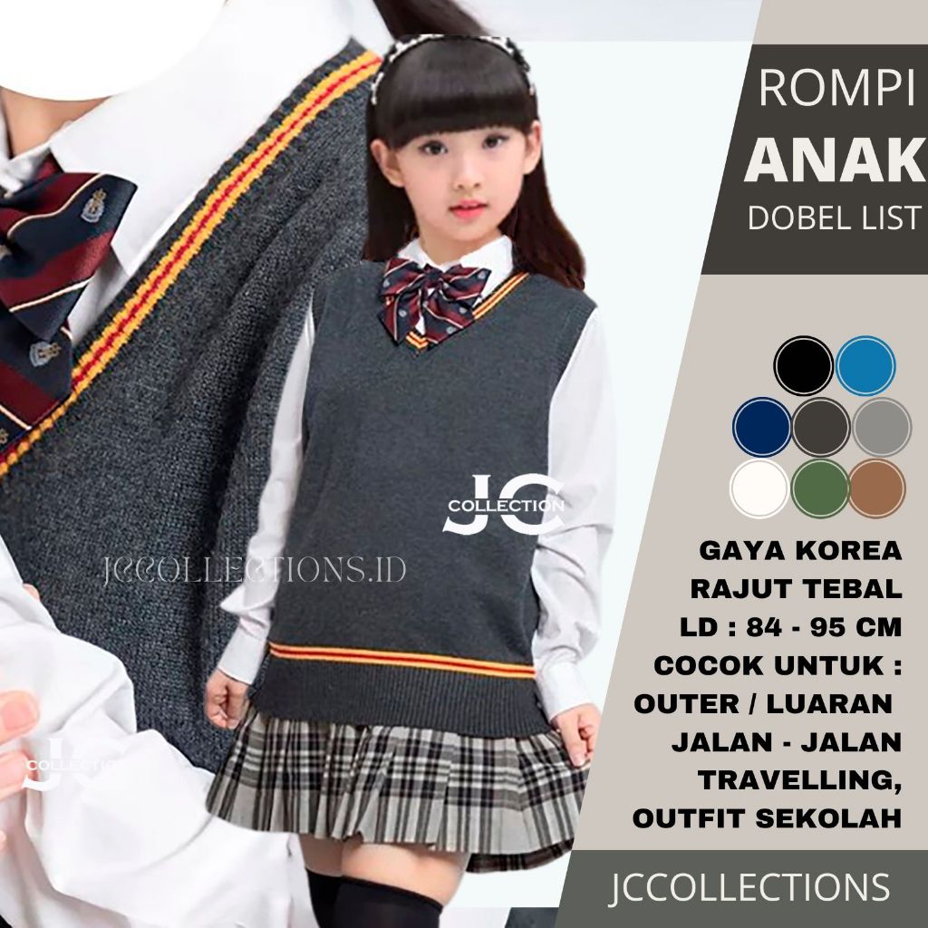 Jual Vest Rompi Anak Sekolah / Rompi Rajut Seragam Sekolah Anak Unisex ...