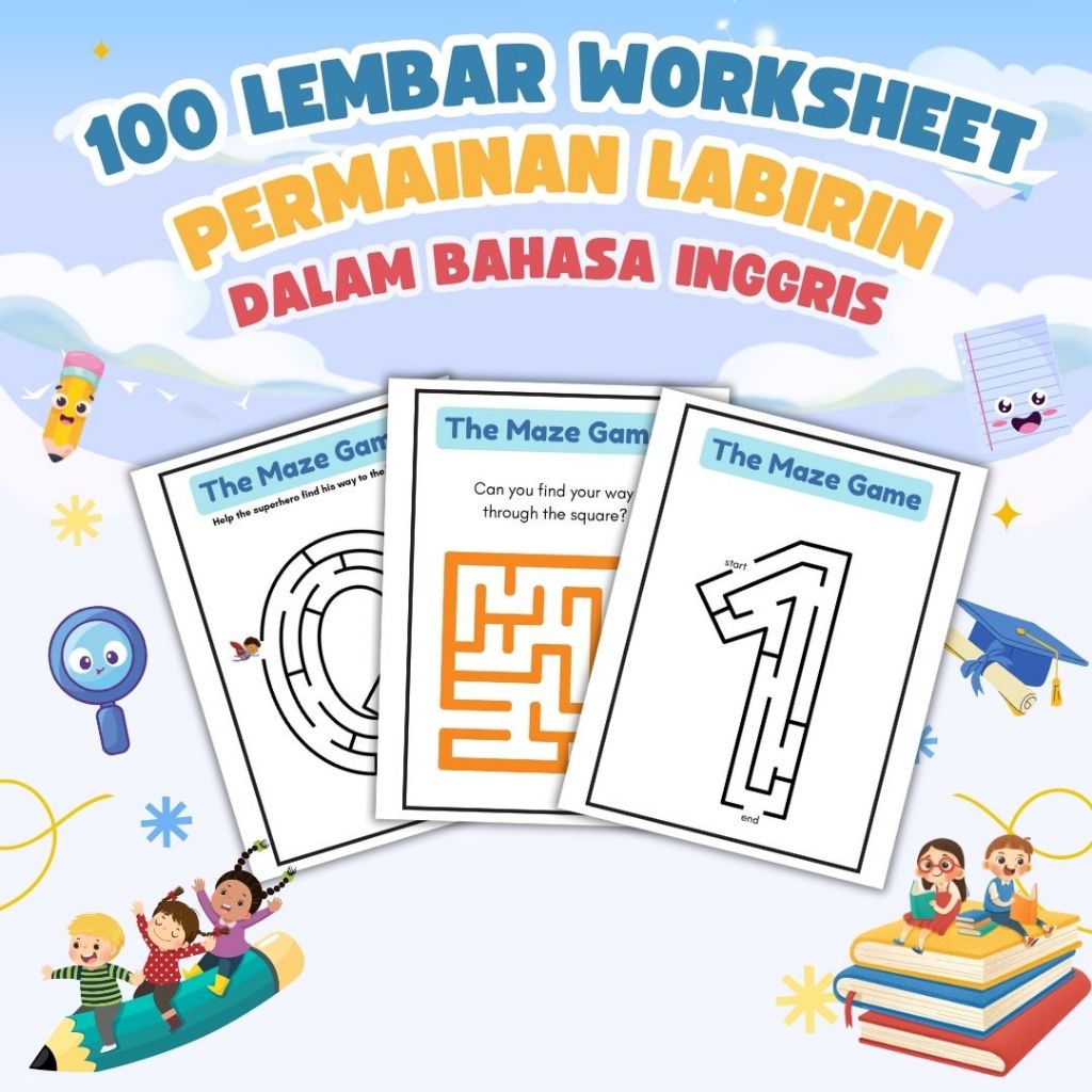 Jual 100 LEMBAR WORKSHEET PRINTABLE PERMAINAN LABIRIN | WORKSHEET PDF | Shopee Indonesia