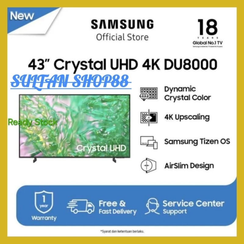 Jual SAMSUNG 43DU8000 43 INCH CRYSTAL UHD 4K SMART TV I SAMSUNG SMART TV UA43DU8000 4K UHD ...