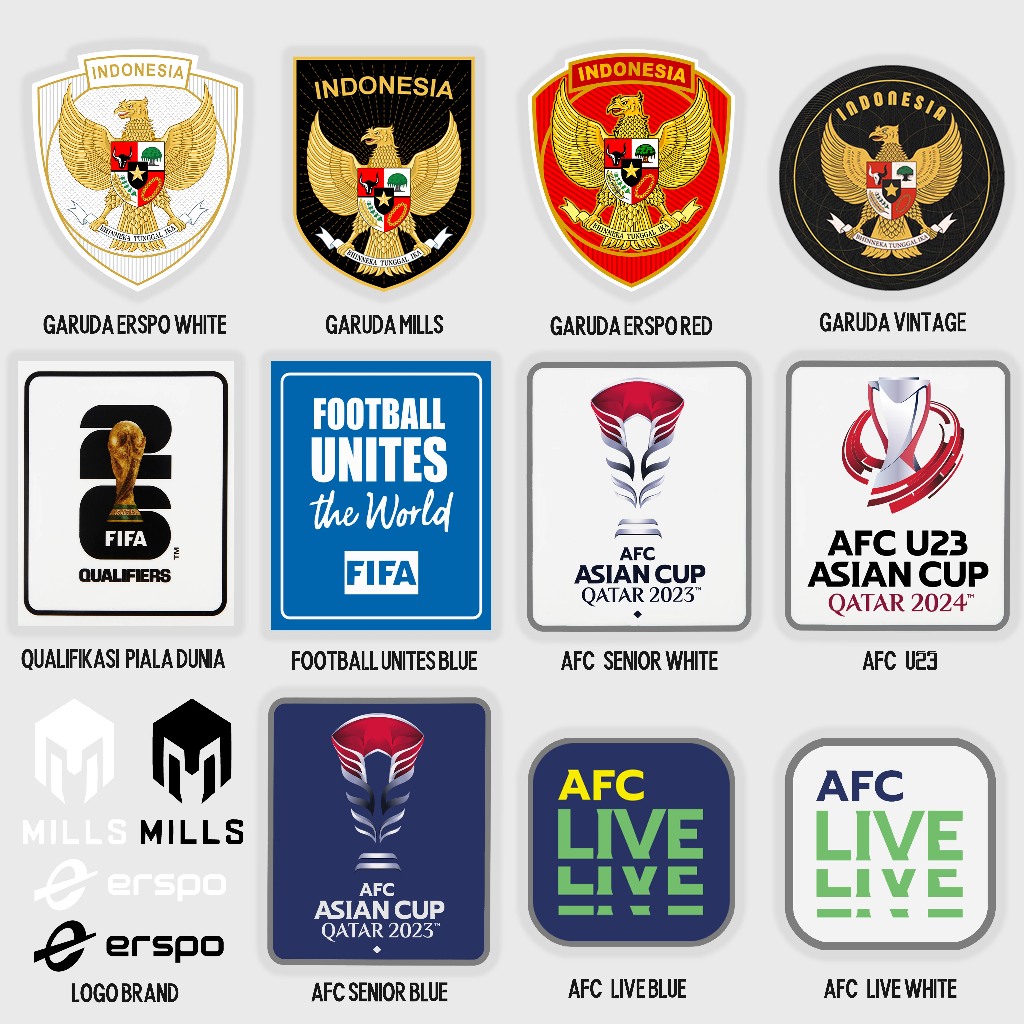 Jual SABLON PATCH LOGO JERSEY TIMNAS WORLDCUP AFF AFC ERSPO MILLS ...
