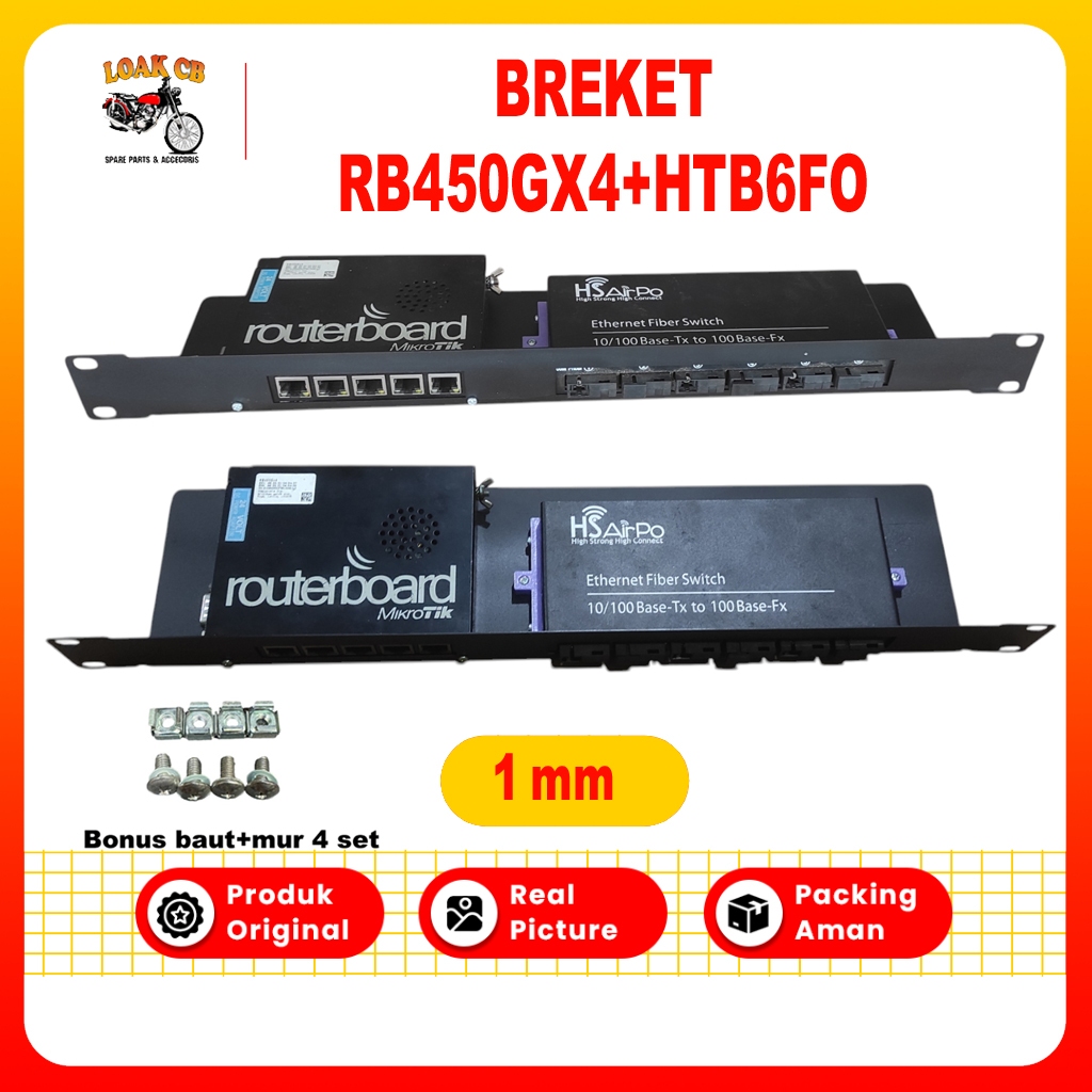 Jual Mikrotik RB450GX4 HTB Media converter Switch Hub rackmount Bracket ...